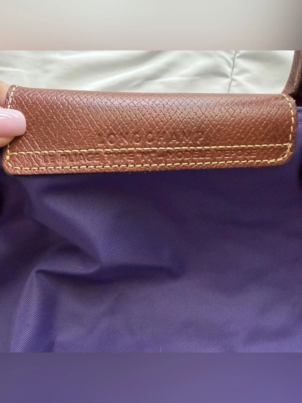 Longchamp | Bags | Longchamp Le Pliage Medium Bilberry Purple Travel ...